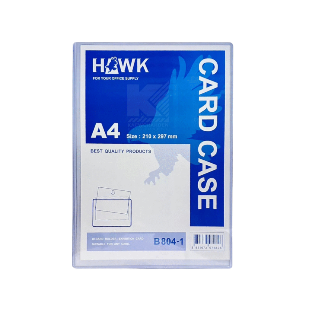 ป้ายพลาสติกแนวตั้ง CARD CASE A4 No.B804-1 ยี่ห้อ HAWK (1 อัน ...